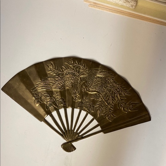 Enesco | Accents | Vintage Solid Brass Fan | Poshmark